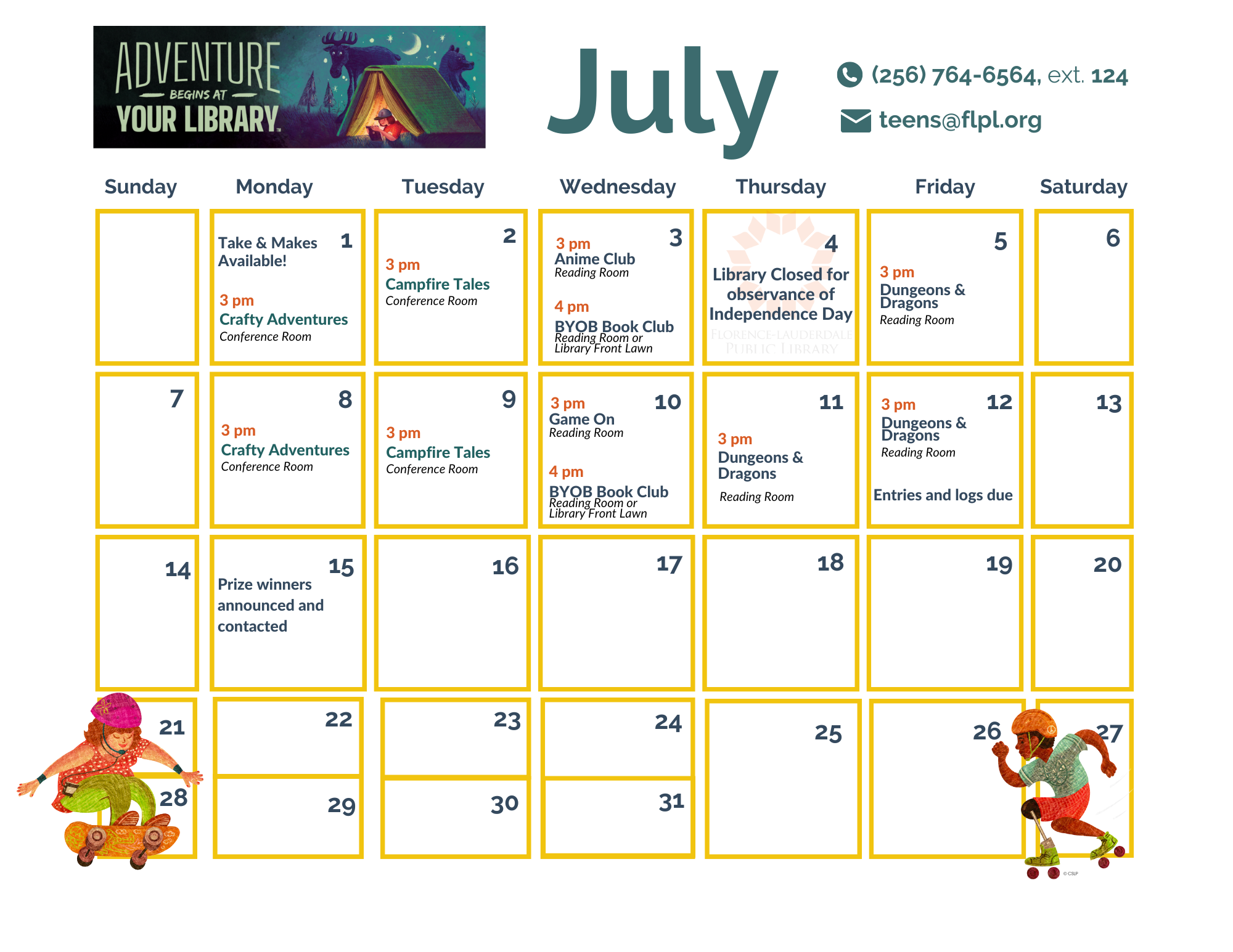 Florence-Lauderdale Public Library Teen Programs