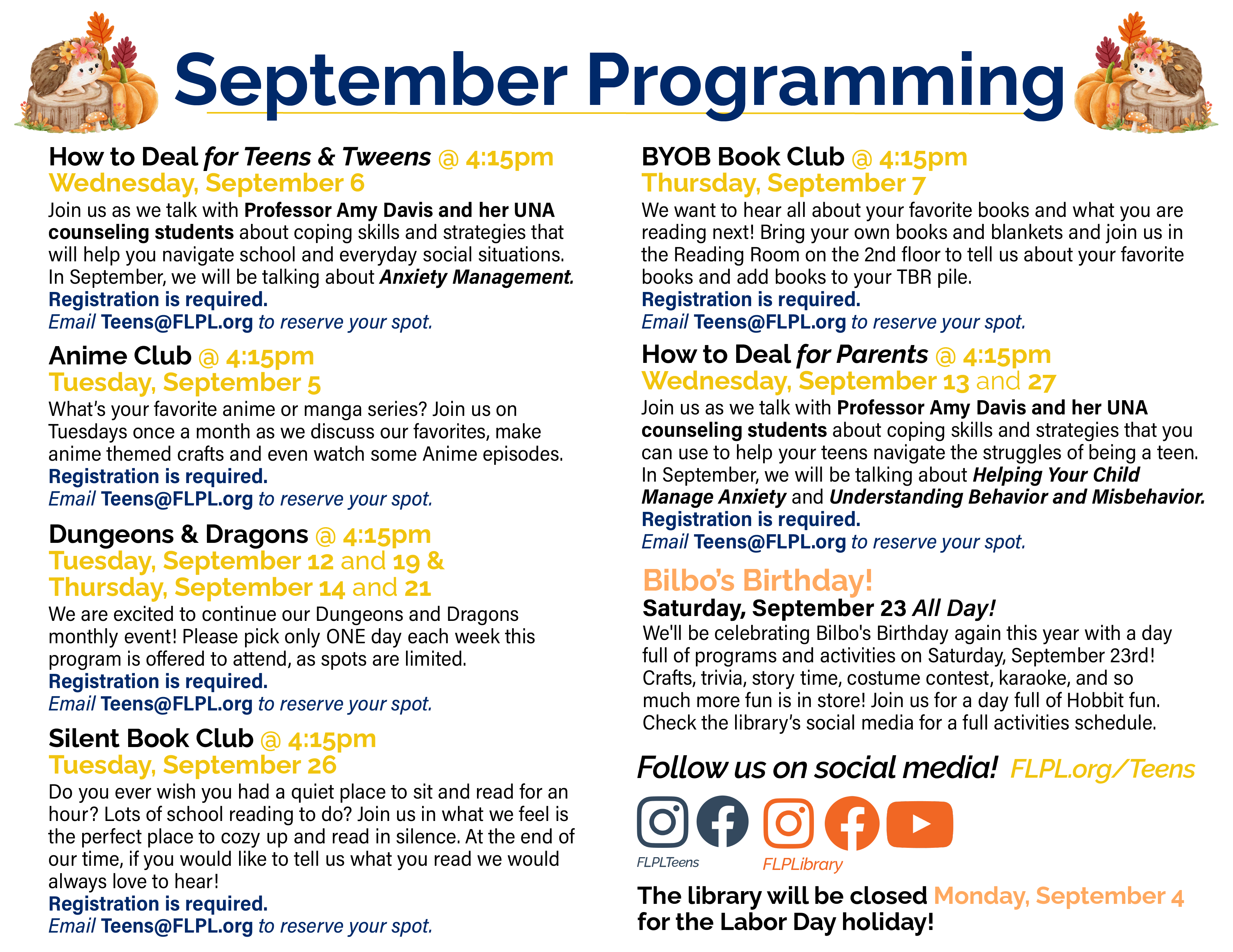 Florence-Lauderdale Public Library Teen Programs