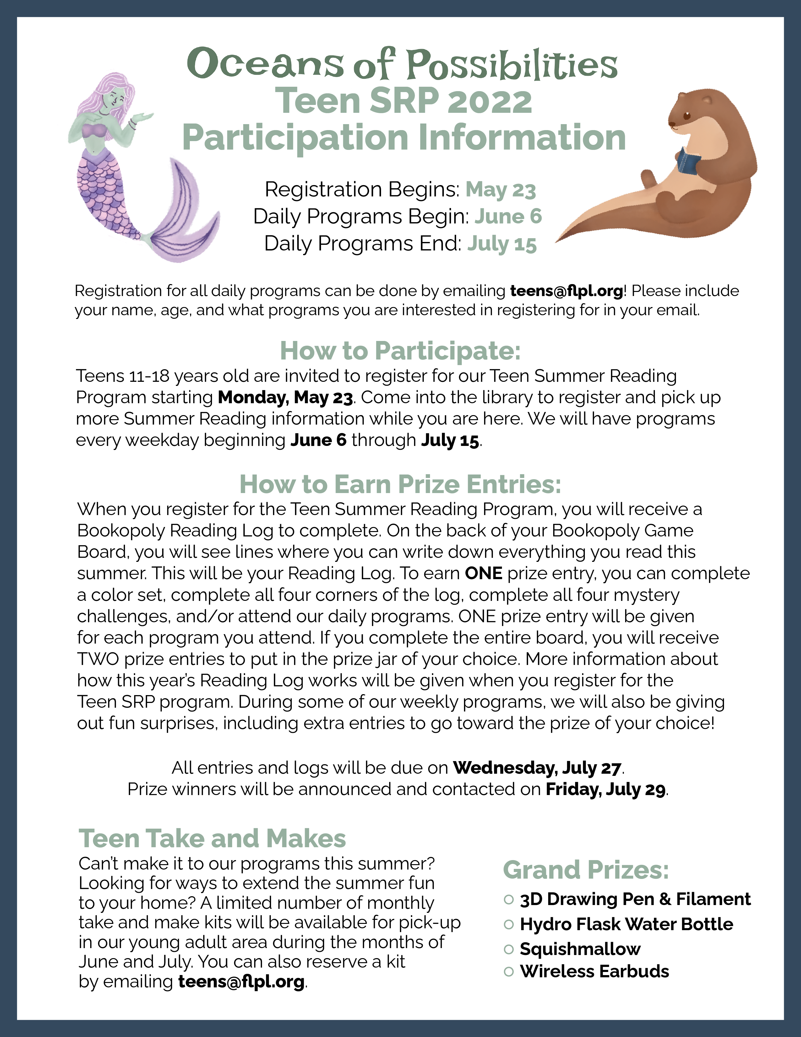 Florence-Lauderdale Public Library Teen Programs