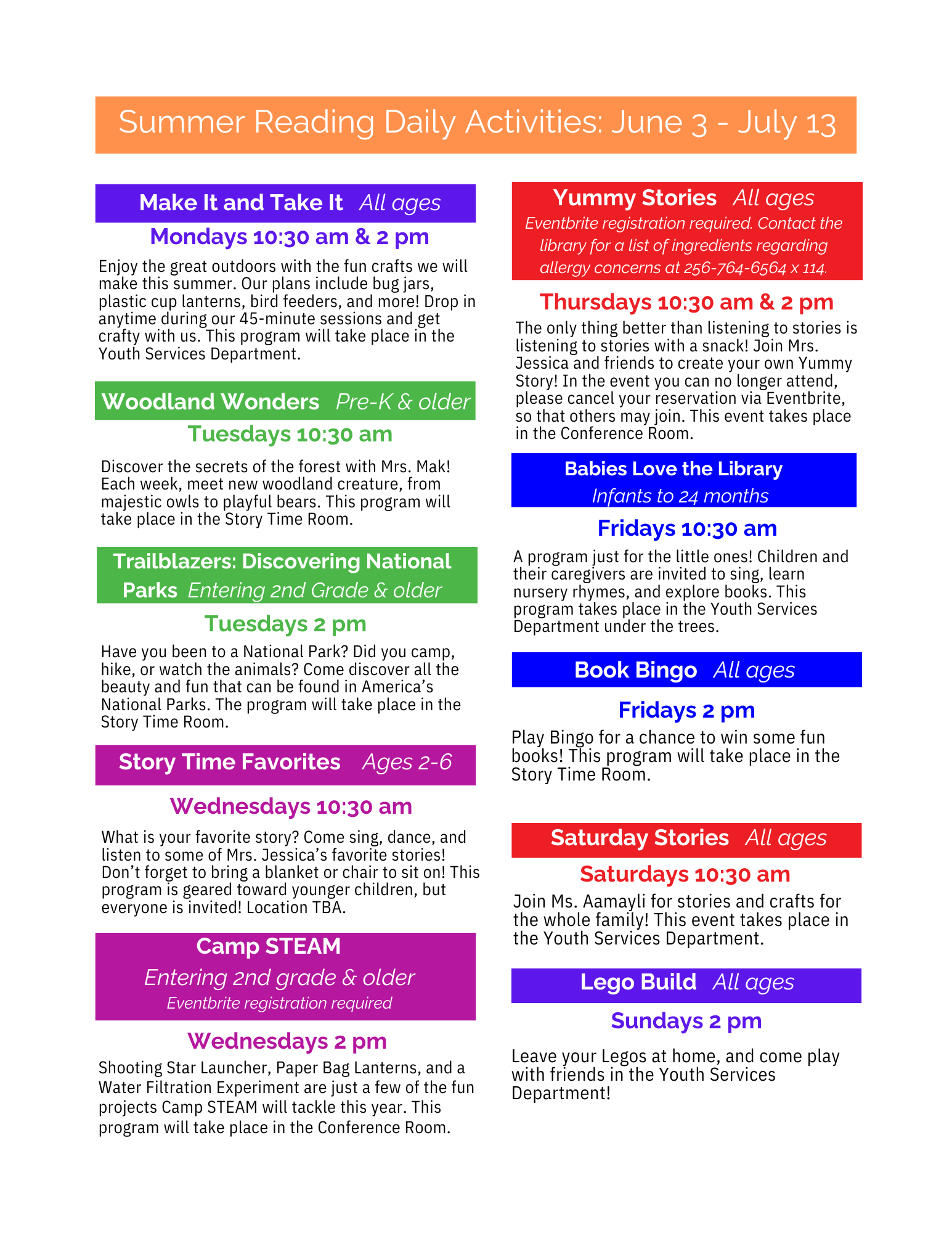 Florence-Lauderdale Public Library Kids Programs